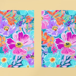 Hibiscus Seamless Preppy Pattern, Pink and Purple Seamless Blooms ...