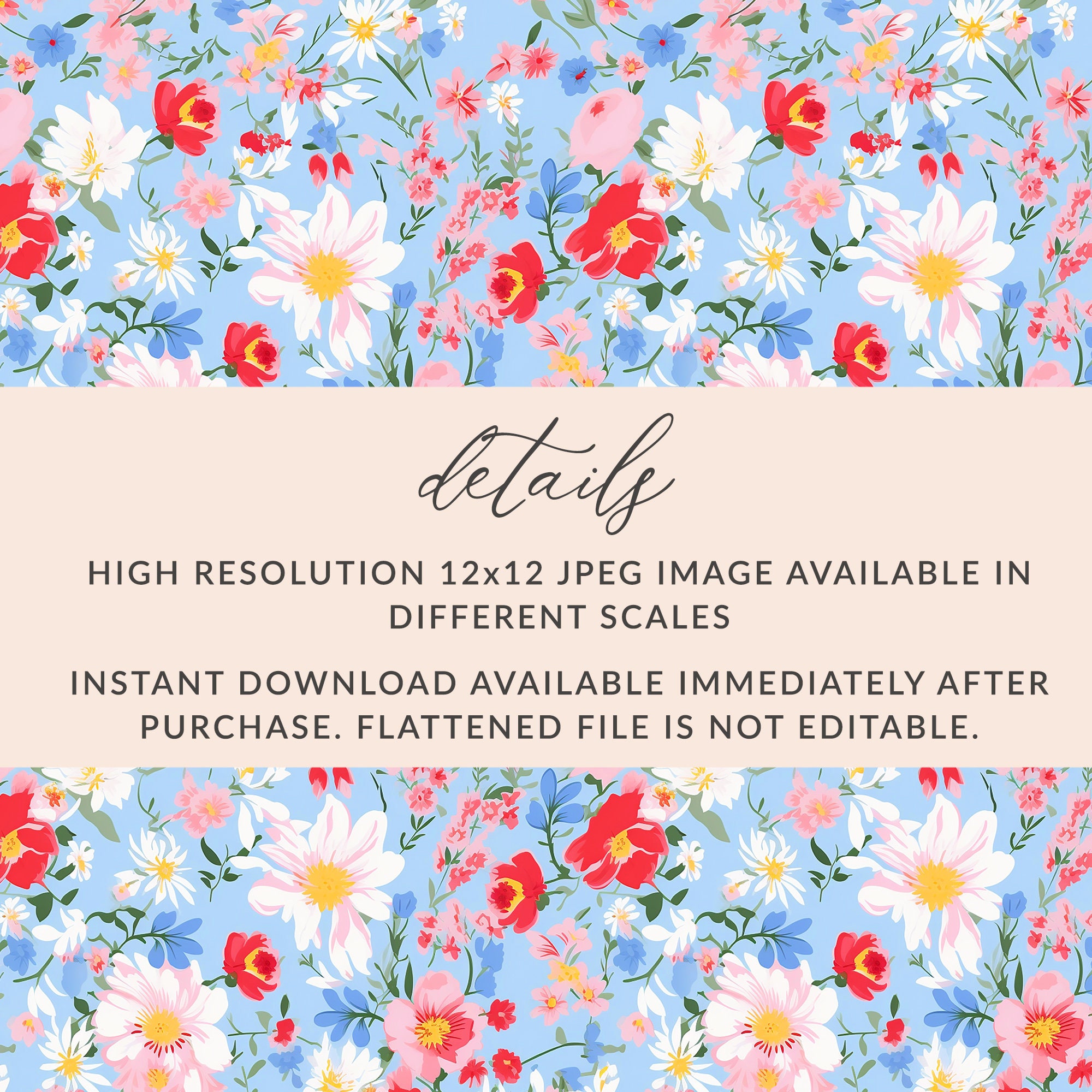 Ditsy Flowers Background Cute Ditsy Flowers Background - Etsy