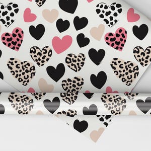 Leopard Heart Seamless Pattern Background Leopard Print Hearts Seamless ...