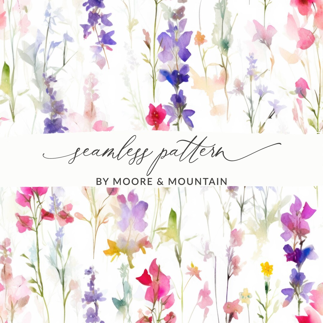 Seamless Meadow Background, Seamless Botanical Floral Background ...
