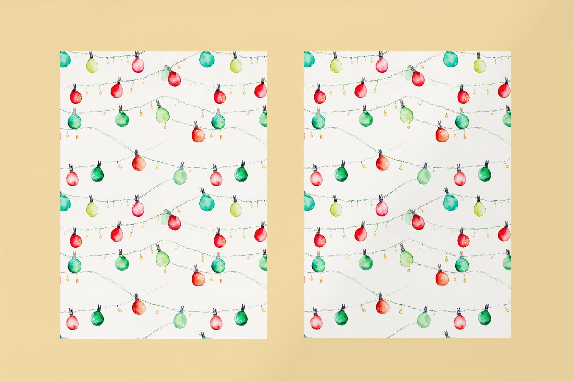 Seamless Christmas Lights Pattern, Seamless String of Christmas Lights ...