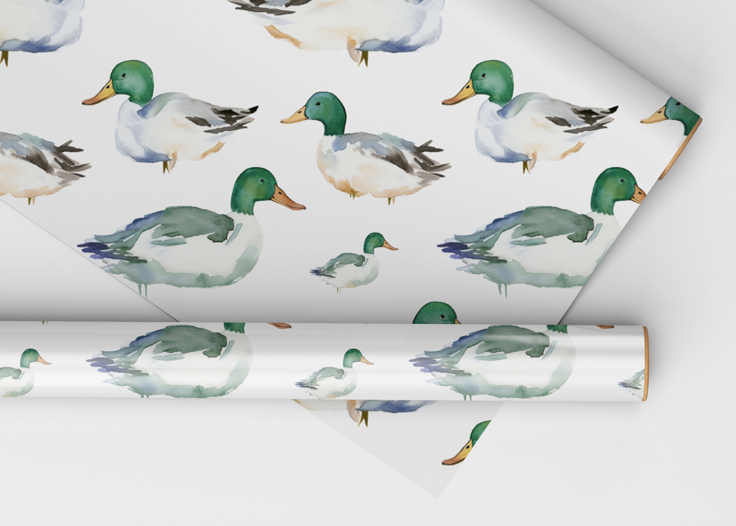 Seamless Mallard Duck Pattern Seamless Background Ducks, Watercolor ...