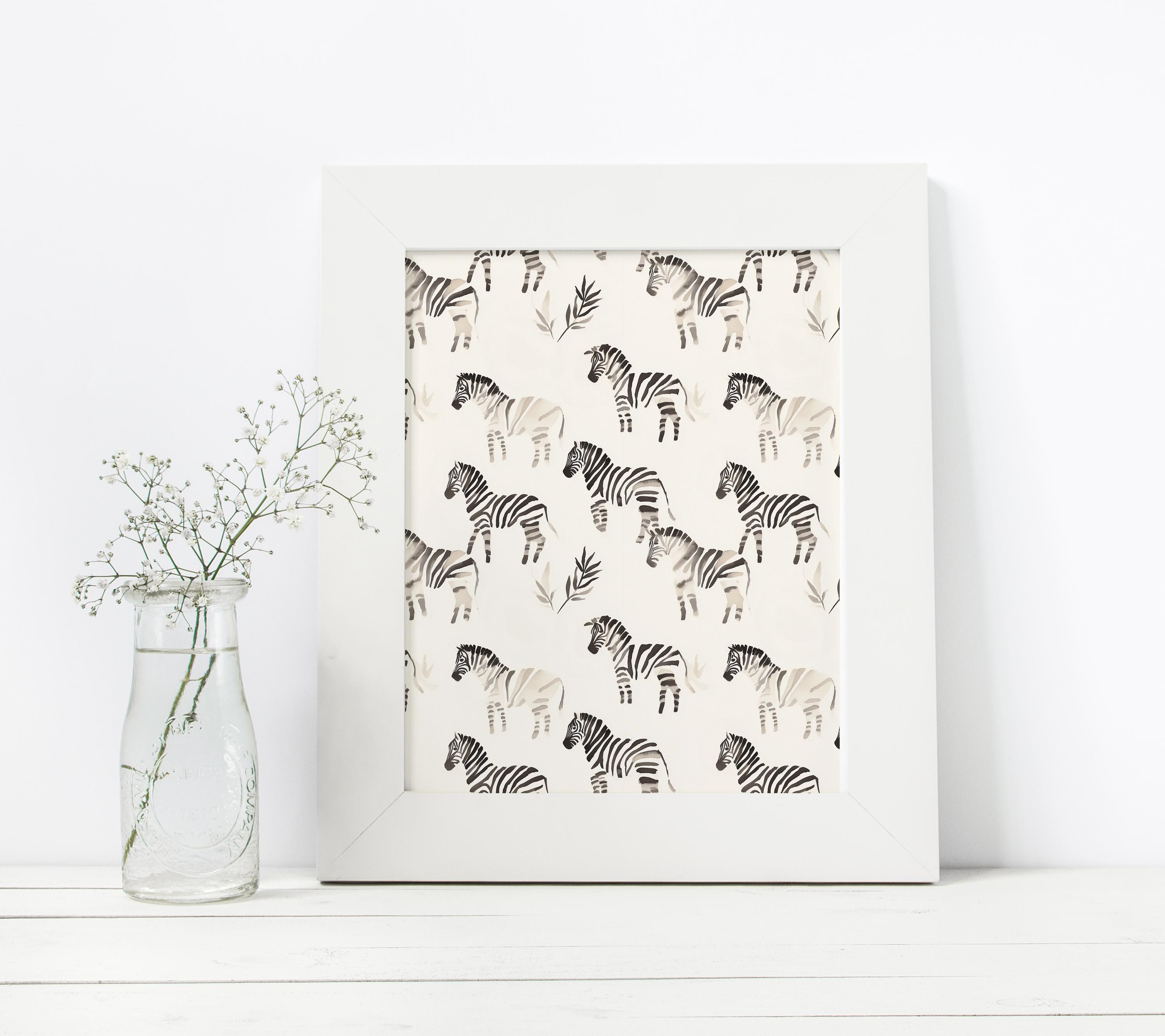 Zebra Seamless Background Pattern Watercolor Zebra PNG Repeating ...
