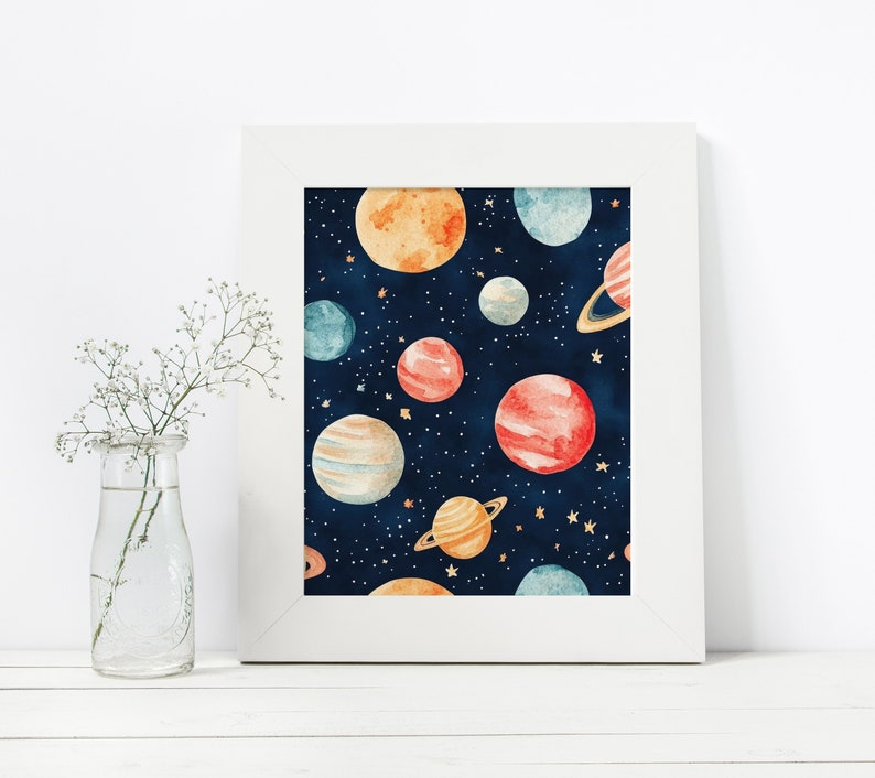 Outerspace Seamless Background Pattern PNG Planets Solar System ...