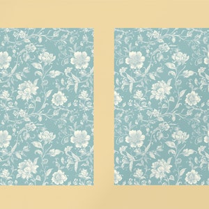 Light Blue Delicate Floral Pattern PNG Seamless File White and Blue ...