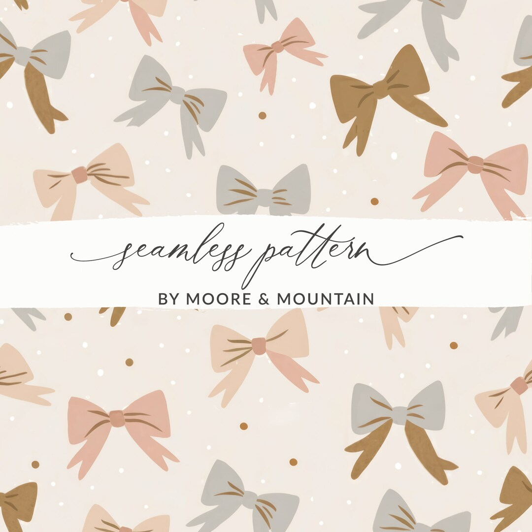Seamless Bows Pattern, Modern Girly Bows Seamless Background Pattern ...