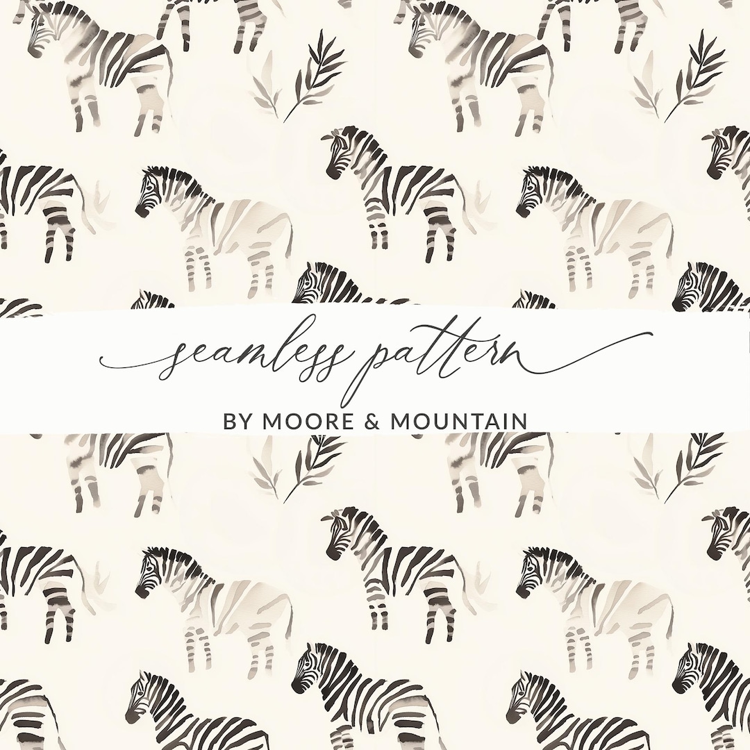 Zebra Seamless Background Pattern Watercolor Zebra PNG Repeating ...