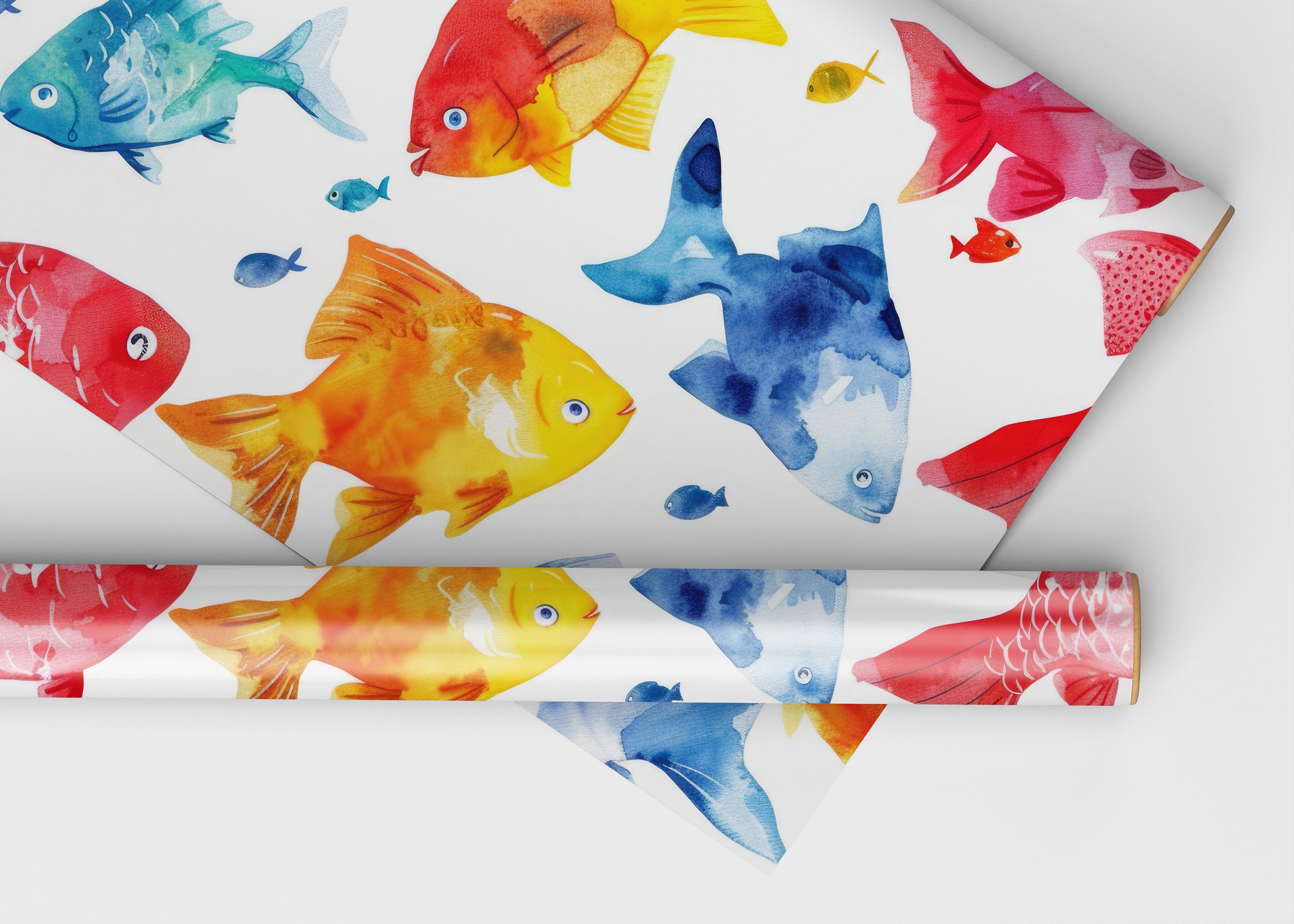 Seamless Watercolor Fish Seamless Pattern, Cute Fishes Background ...