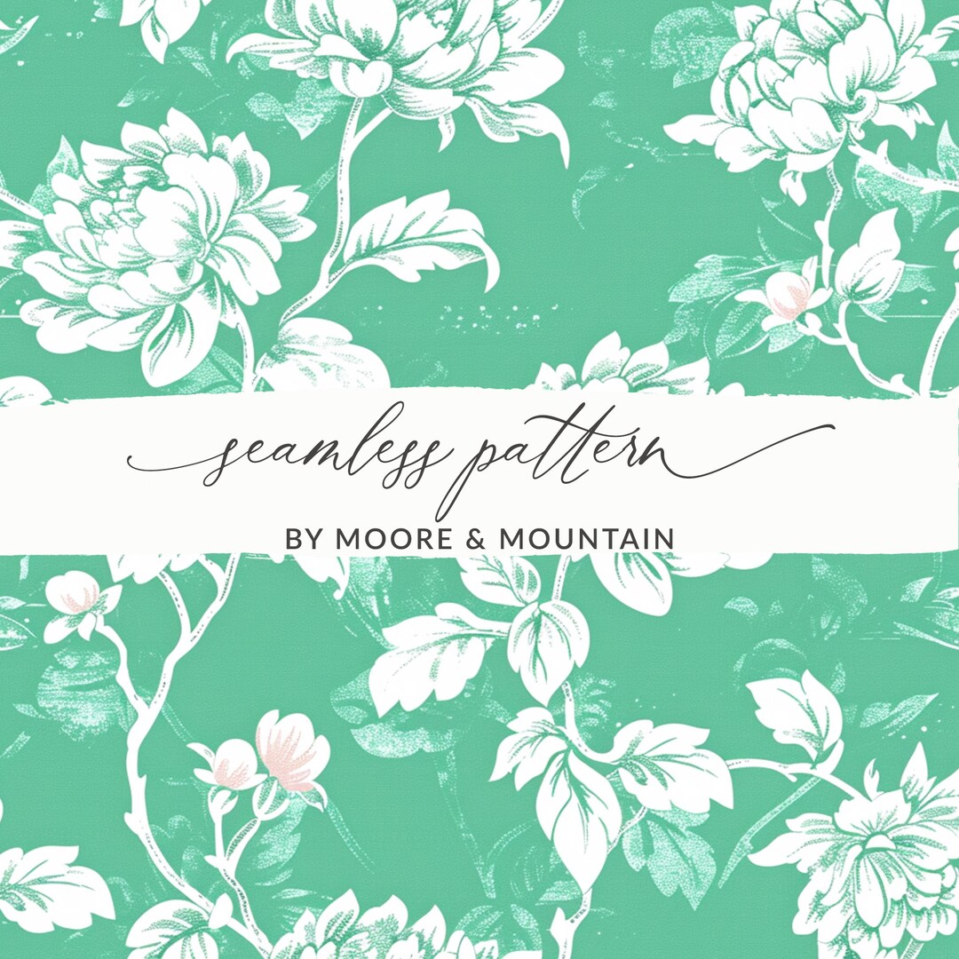 Green Chinoiserie Seamless Pattern Background, Elegant Wedding ...