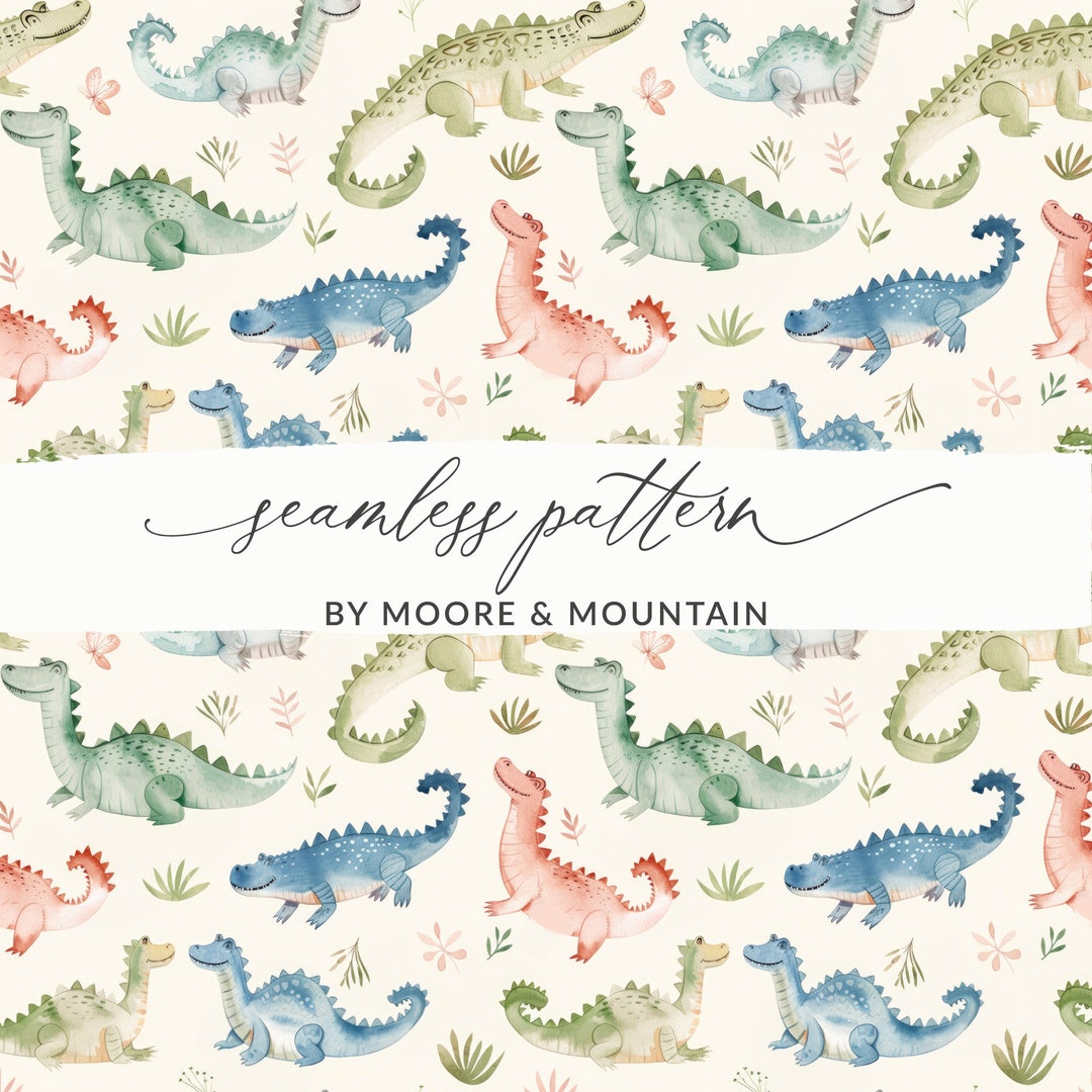 Baby Dinosaur Seamless Pattern for Boys Textile Design, Commercial Use ...