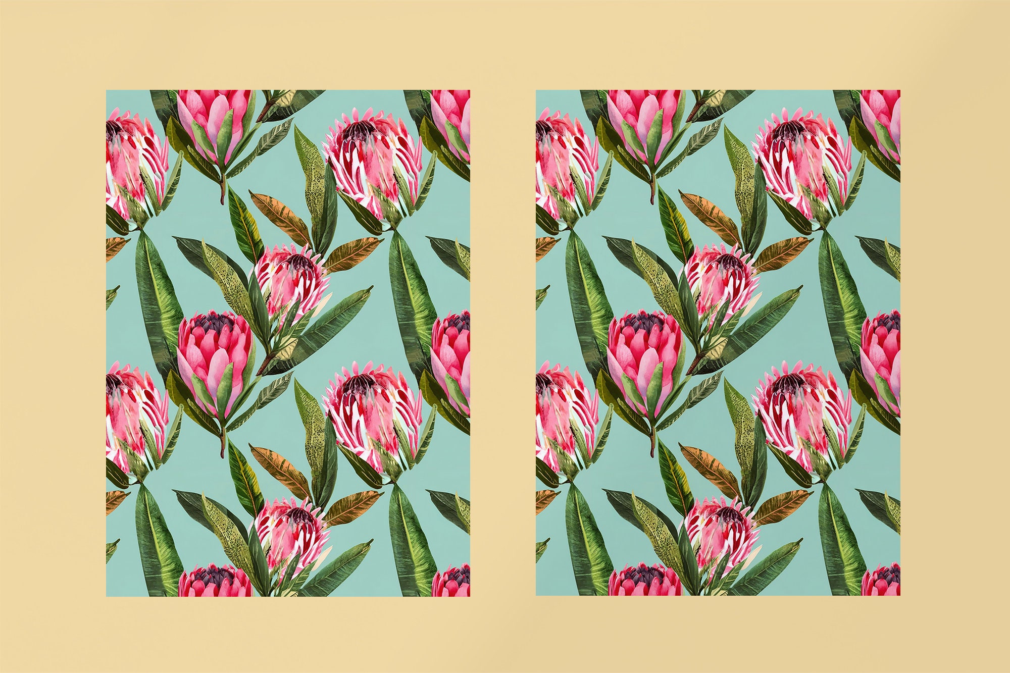 Seamless Protea Background, Protea Plant Pattern, Seamless Protea ...