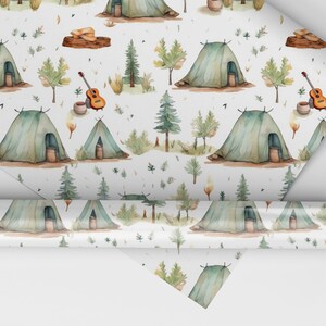 Camping Seamless Background Pattern Camping, Tent Camping Digital Paper ...