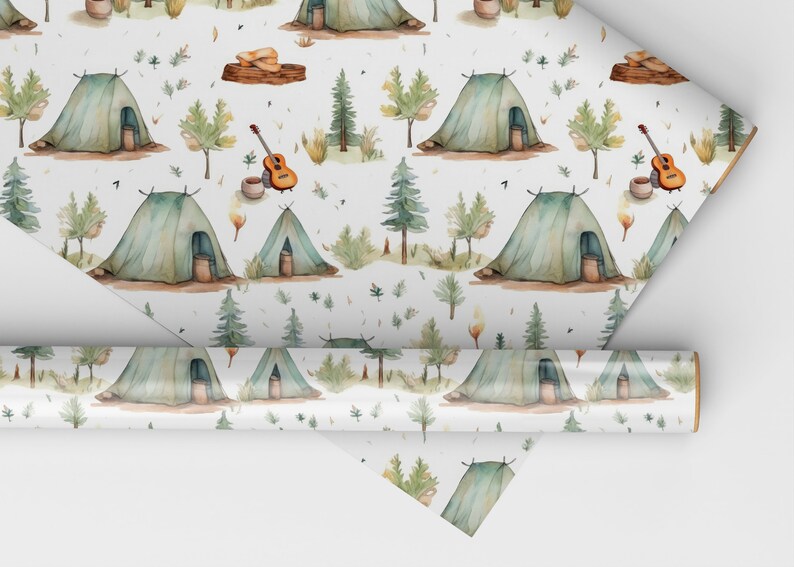 Camping Seamless Background Pattern Camping, Tent Camping Digital Paper ...