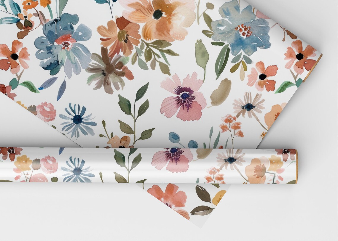 Watercolor Folk Art Floral Background Pattern, Pastel Folk Art Seamless ...