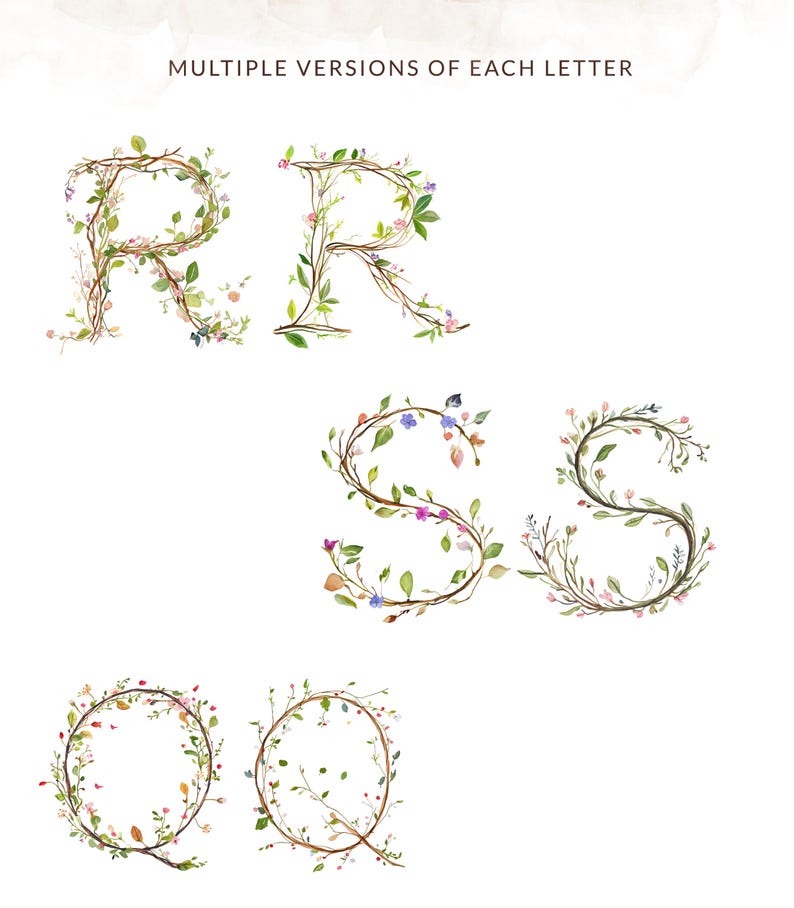 Floral Lettering Clipart PNG Images, Alphabet Lettering Clipart Images ...