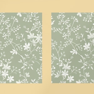 Seamless Sage Green Pattern, Dainty Sage Green Leaves and Branches ...