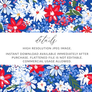 Seamless Patriotic Background, 4th of July Seamless Floral Background ...