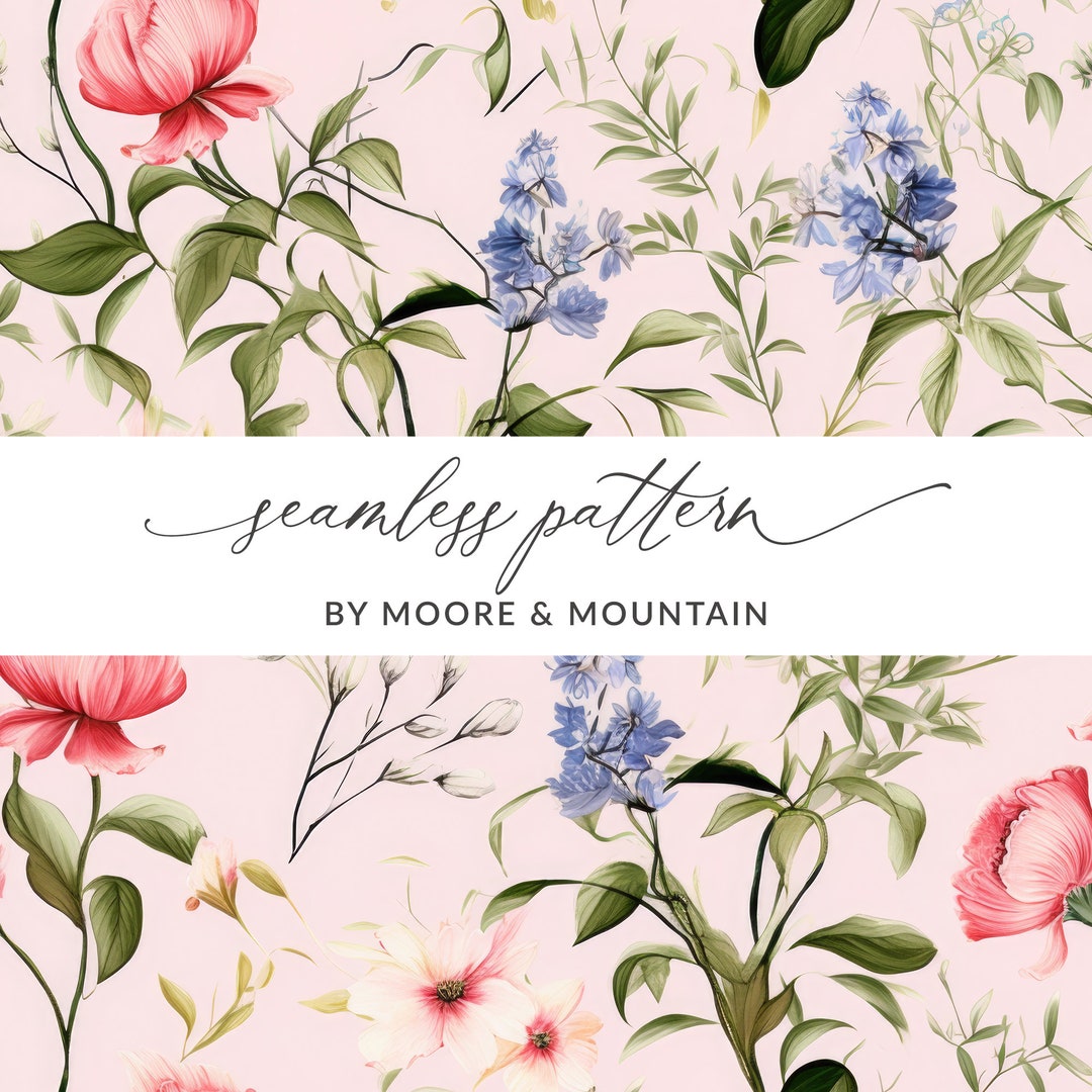 Pink Botanical Floral Pattern Seamless Botanical Flowers Pattern Pink ...
