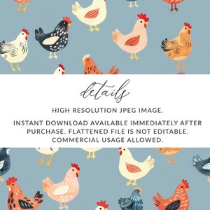 Cute Chickens Seamless Background Farmhouse Chicken Repeating Pattern ...