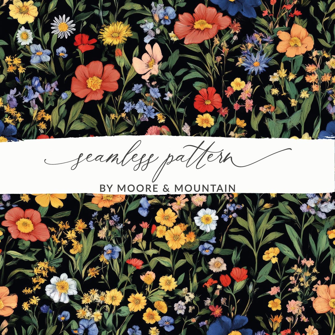 Dark Fall Flowers Seamless Pattern Rust Fall Background Repeating ...