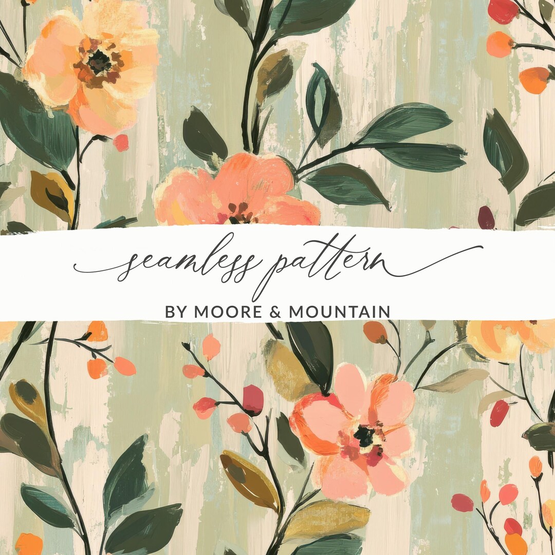 Pastel Floral Digital Paper, Painted Flowers Seamless Pattern, Spring ...