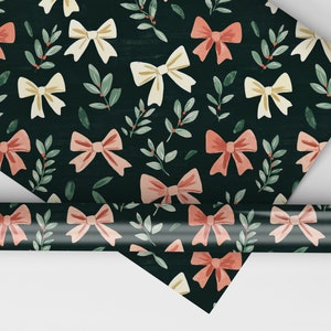 Dark Bow Seamless Pattern PNG Seamless File Cute Winter Bows Background ...