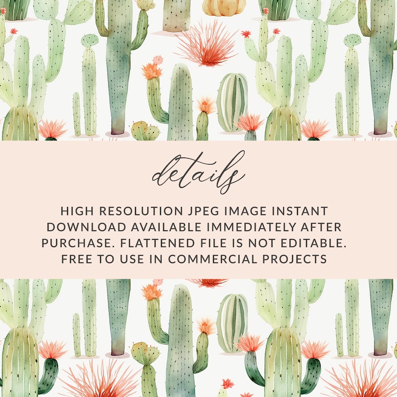 25 Watercolor Cactus Patterns, Seamless Desert Patterns, Cactus Background Patterns, Cactus ...