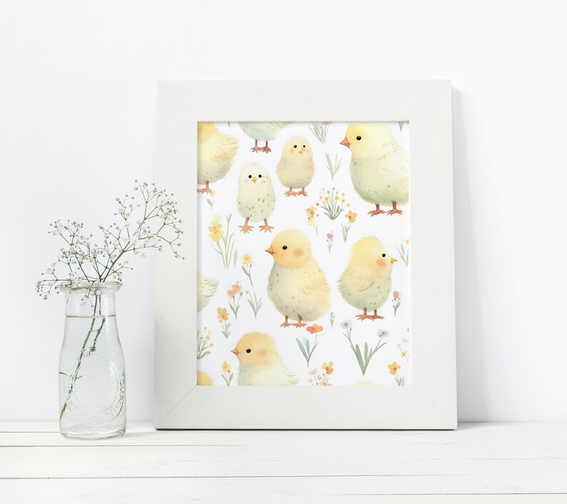 Seamless Easter Chick Pattern, Spring Baby Chick Seamless Easter ...