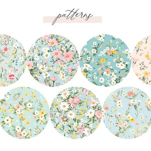 Seamless Pastel Floral Patterns, Pastel Ditsy Floral Backgrounds ...