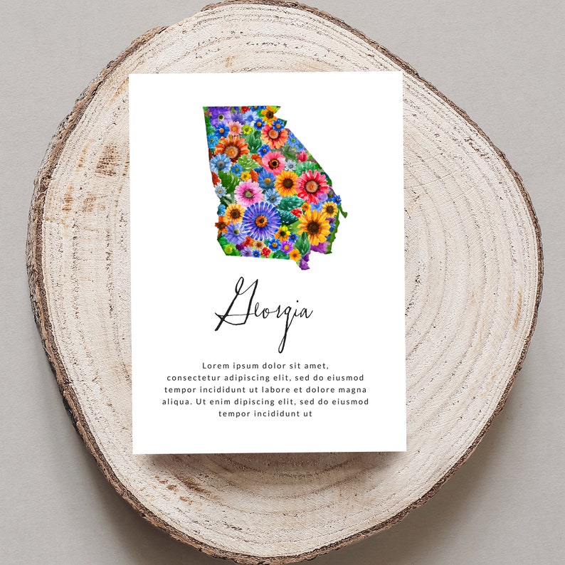 State of Georgia Clipart, Georgia State PNG, Georgia State With Flowers ...