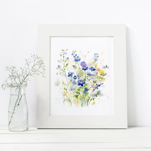 25 Seamless Meadow Borders, Blue Wildflower Borders, Seamless Blue ...