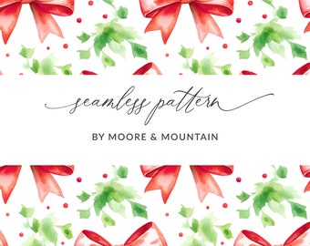 Blue Bow Seamless Pattern, Blue Bow Background, Watercolor Bow ...