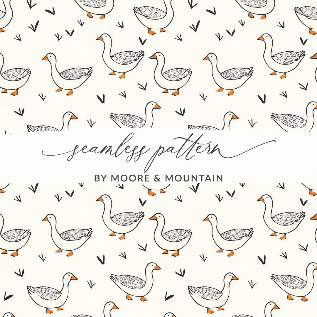 Cute Goose Seamless Pattern Repeating Goose Pattern Background Cute ...