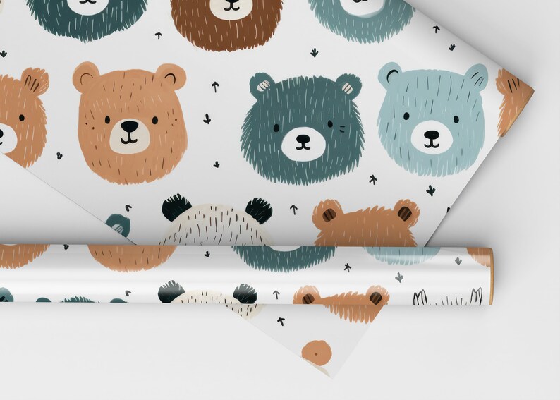 Cute Bear Seamless Background, Handdrawn Bear Background Pattern ...