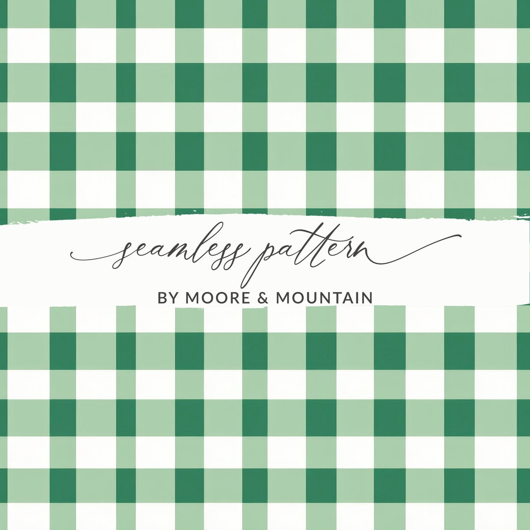 Kelly Green Gingham Seamless Pattern Green Checked Background, Sage ...