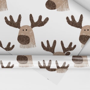 Moose Background Pattern Cute Sketched Moose Pattern Digital File ...