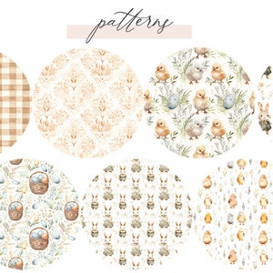 Rustic Easter Digital Paper Pack, Boho Easter Seamless Pattern Set ...
