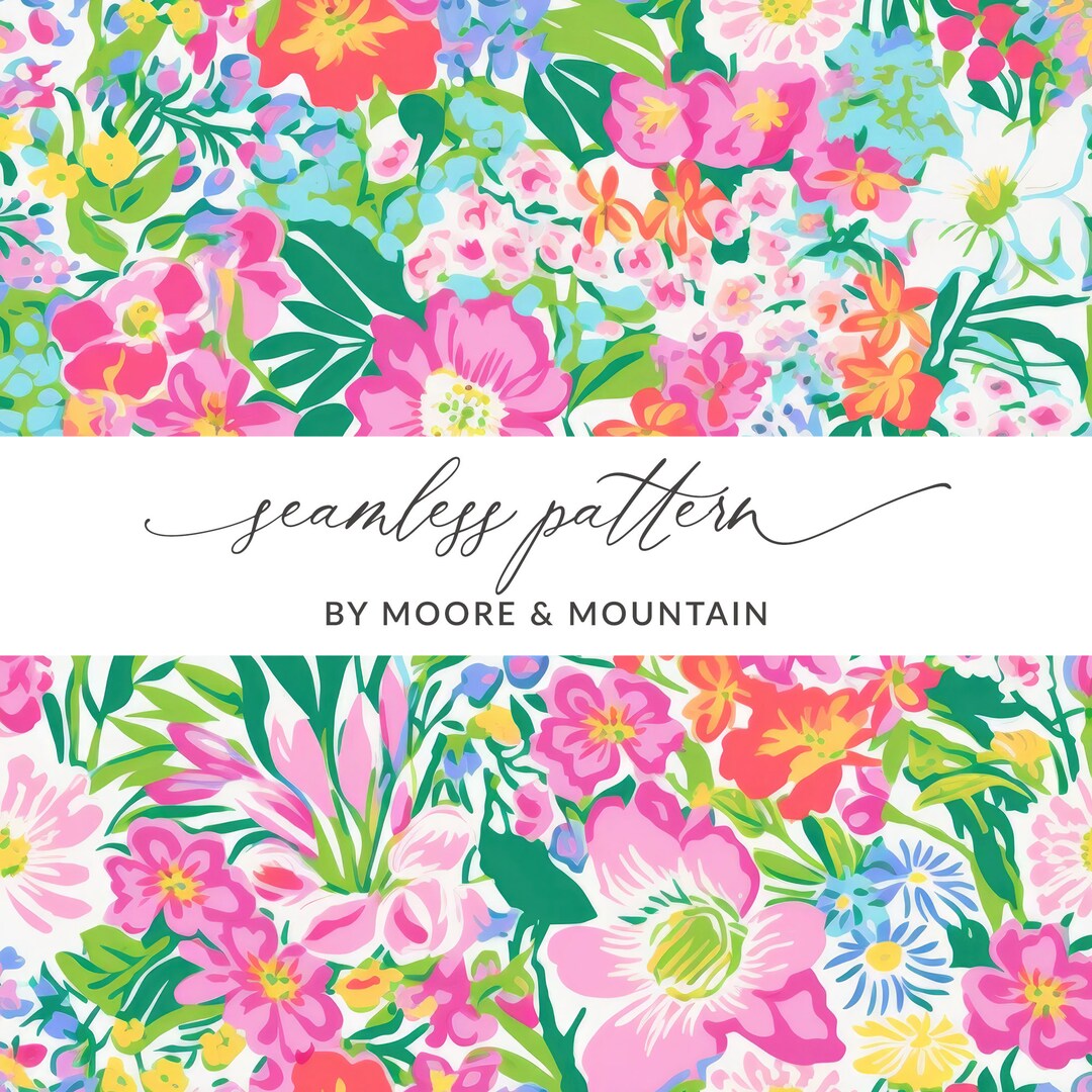 Orange and Pink Seamless Pattern, Ditsy Floral Seamless Pattern, Ditsy ...