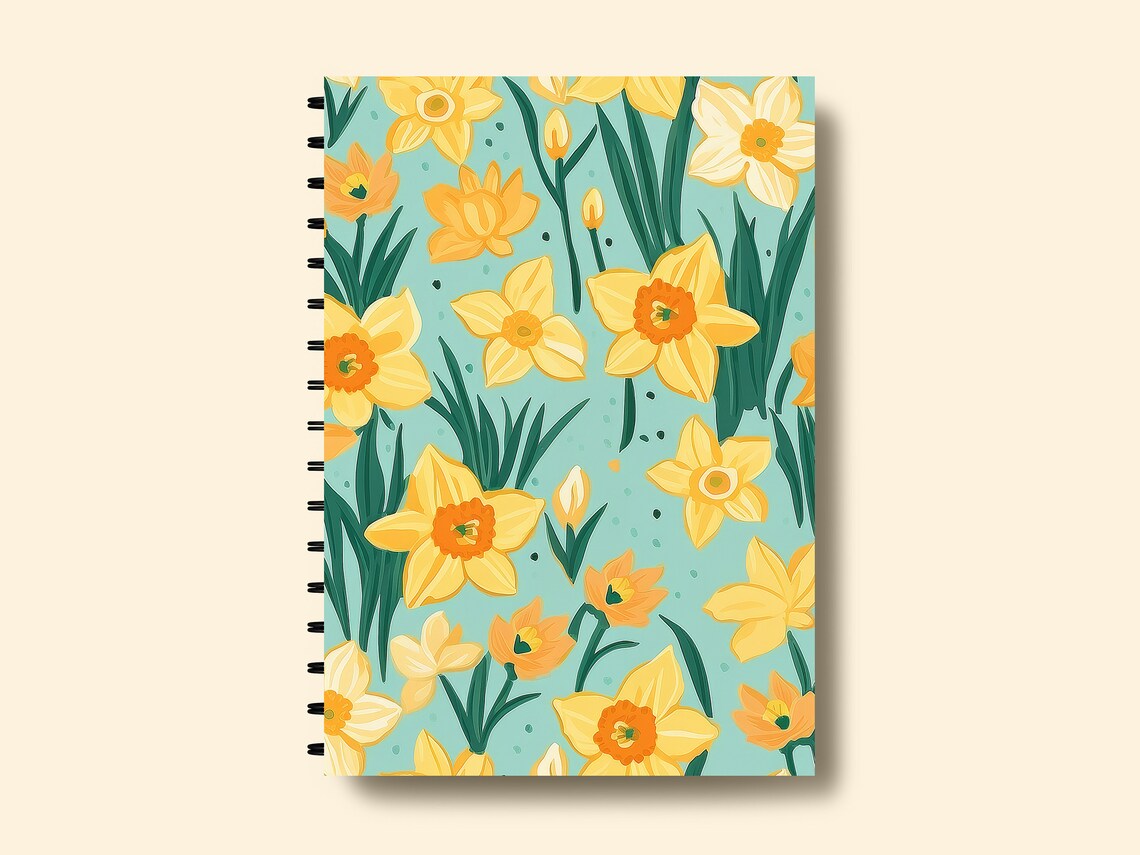 Hand Drawn Daffodils Pattern Spring Daffodils Repeating Pattern, Modern ...