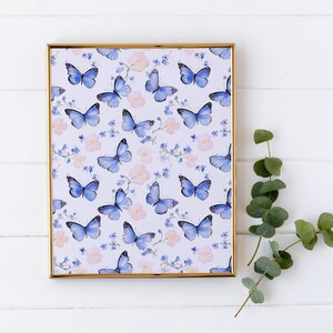 Blue Butterfly Seamless Background Pattern Watercolor Blue Butterflies ...
