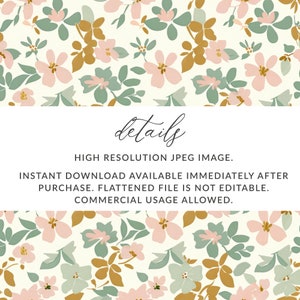 Pink and Gold Seamless Pattern Dusty Pink Floral Pattern, Boho Pink ...