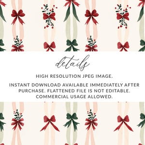 Seamless Coquette Christmas Bow Pattern Pink and Green Christmas Bows ...