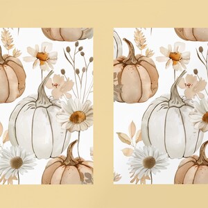 Boho Fall Pumpkin Seamless Pattern Boho Fall Seamless Background ...