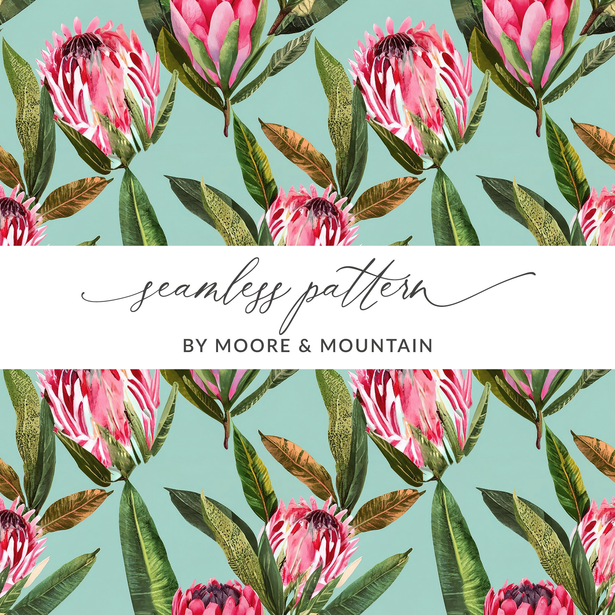 Seamless Protea Background, Protea Plant Pattern, Seamless Protea Pattern, Tropical Protea ...