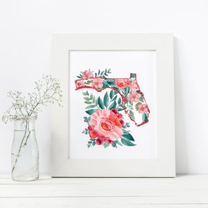 State of Florida Clipart, Florida State PNG, Florida State With Flowers ...