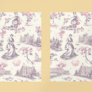 Pink Toile Seamless Pattern, Elegant Toile Seamless Background ...