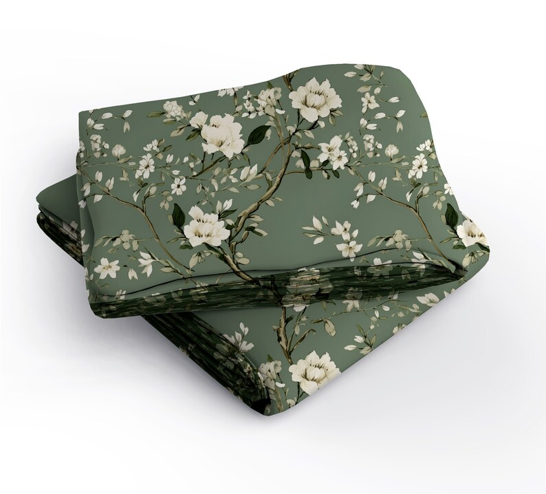 Seamless Sage Green Background, Victorian Floral Seamless Background ...