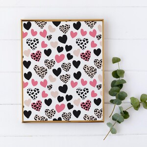Leopard Heart Seamless Pattern Background Leopard Print Hearts Seamless ...