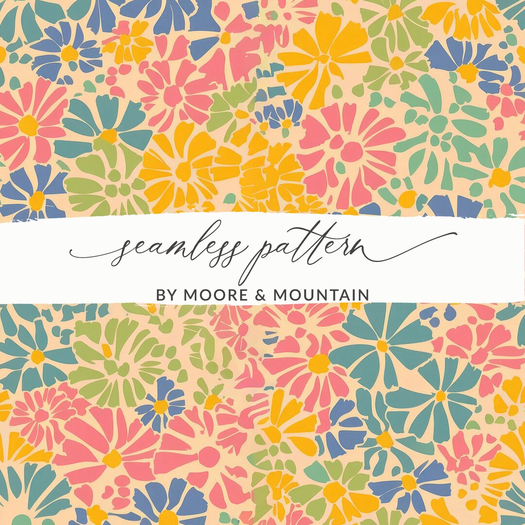 Seamless Abstract Neon Floral Pattern, Abstract Matisse Seamless ...