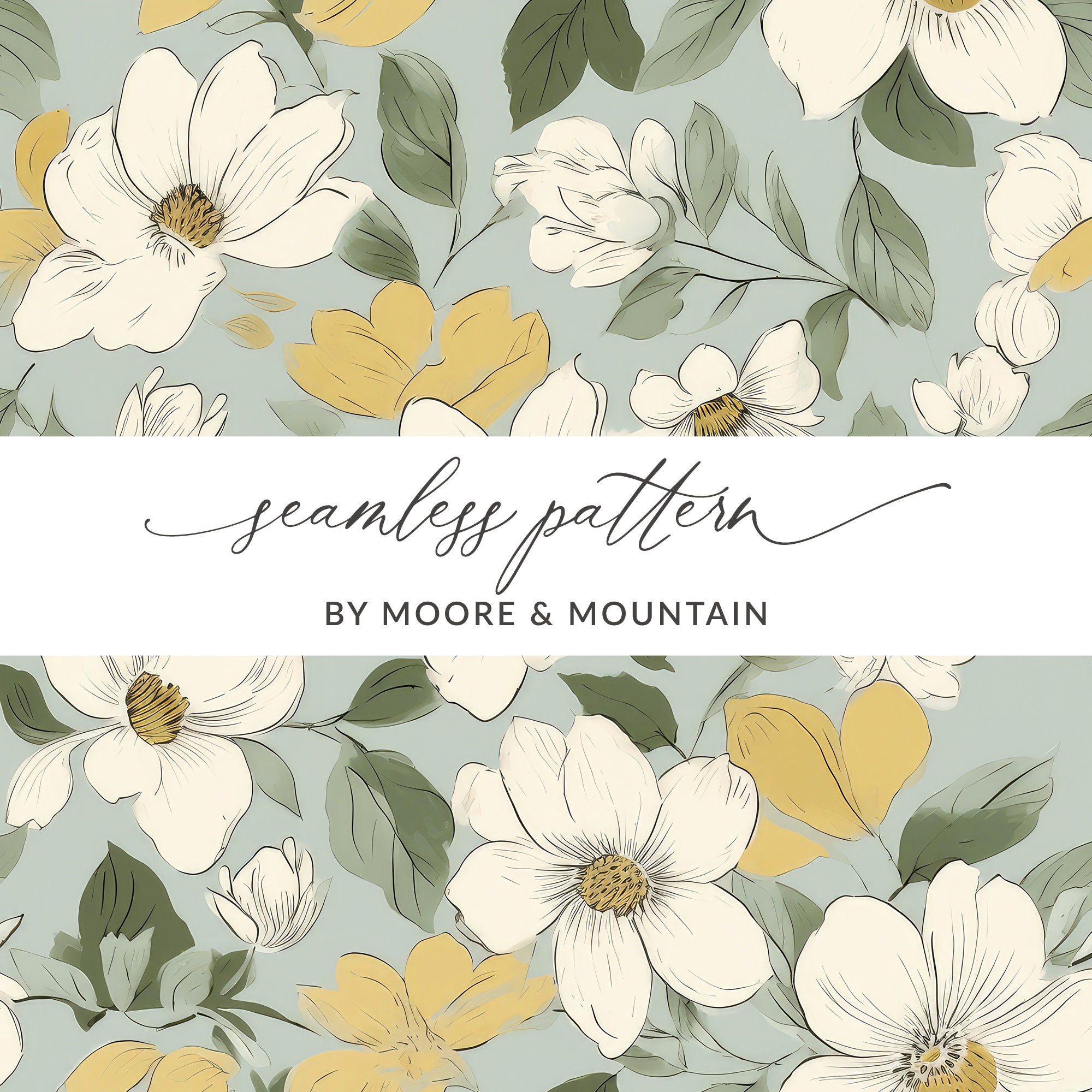 Seamless Magnolia Pattern Modern Magnolia Seamless Background, Magnolia ...